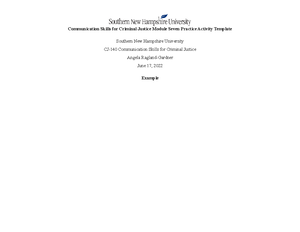 Module Six Practice Activity - Southern New Hampshire University CJ-140 ...