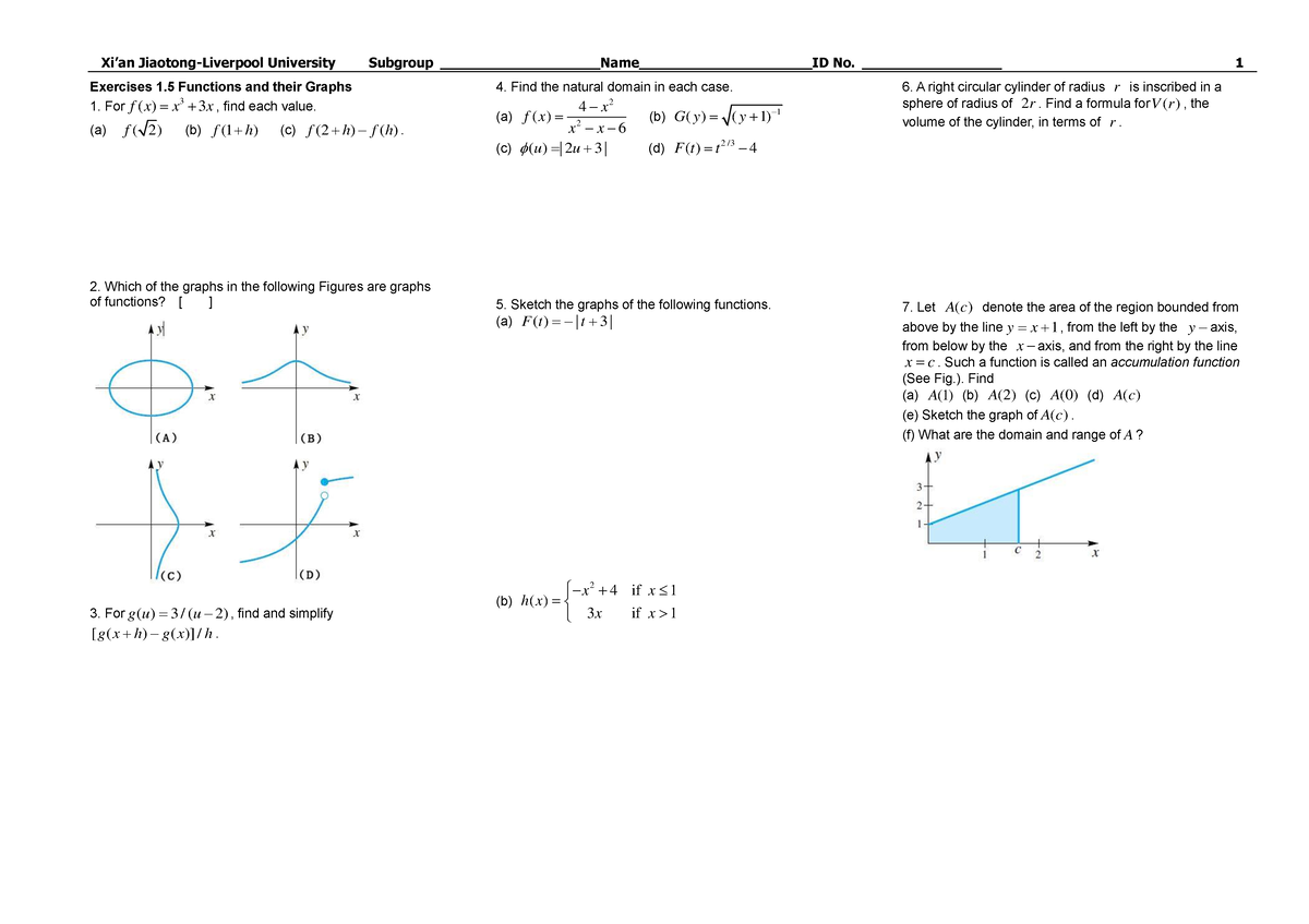 2023-2024 S1 MTH013 Exercises Booklet-Print Version - ####### Exercises ...