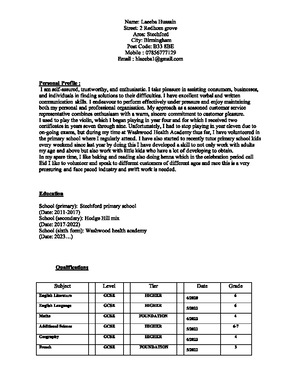 UNIT 4 c - UNIT 4:(aim c) Laboratory Techniques and their Application. C: Correctly prepare and ...