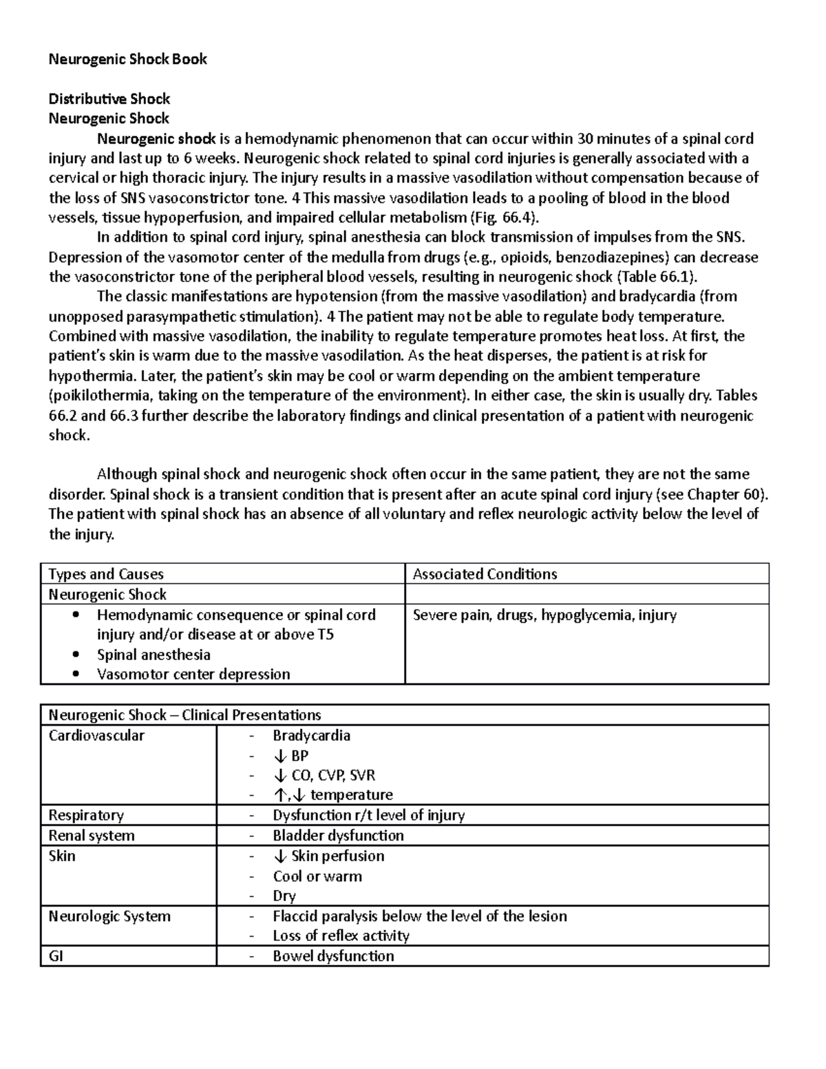 Neurogenic shock book - Neurogenic Shock Book Distributive Shock ...