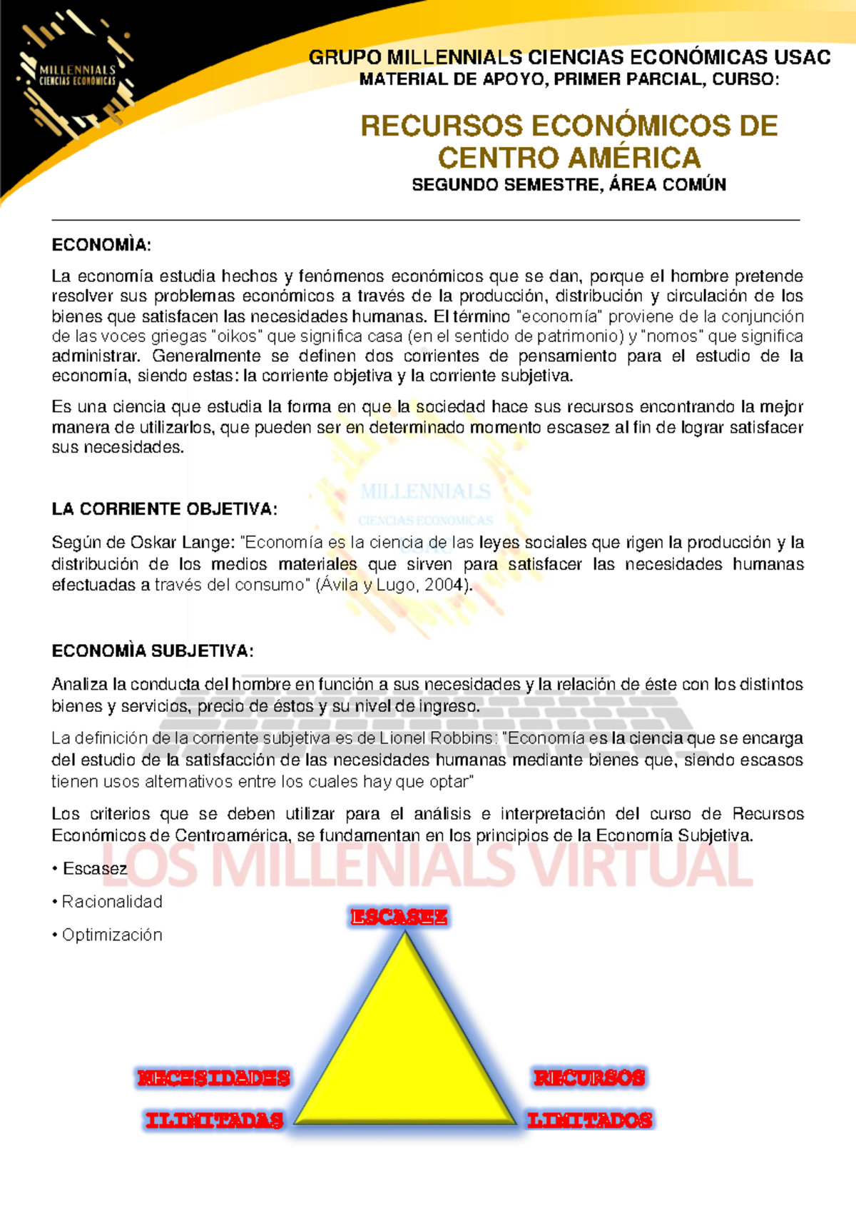 Recursos Económicos DE Centroamérica, primer parcial - - Studocu