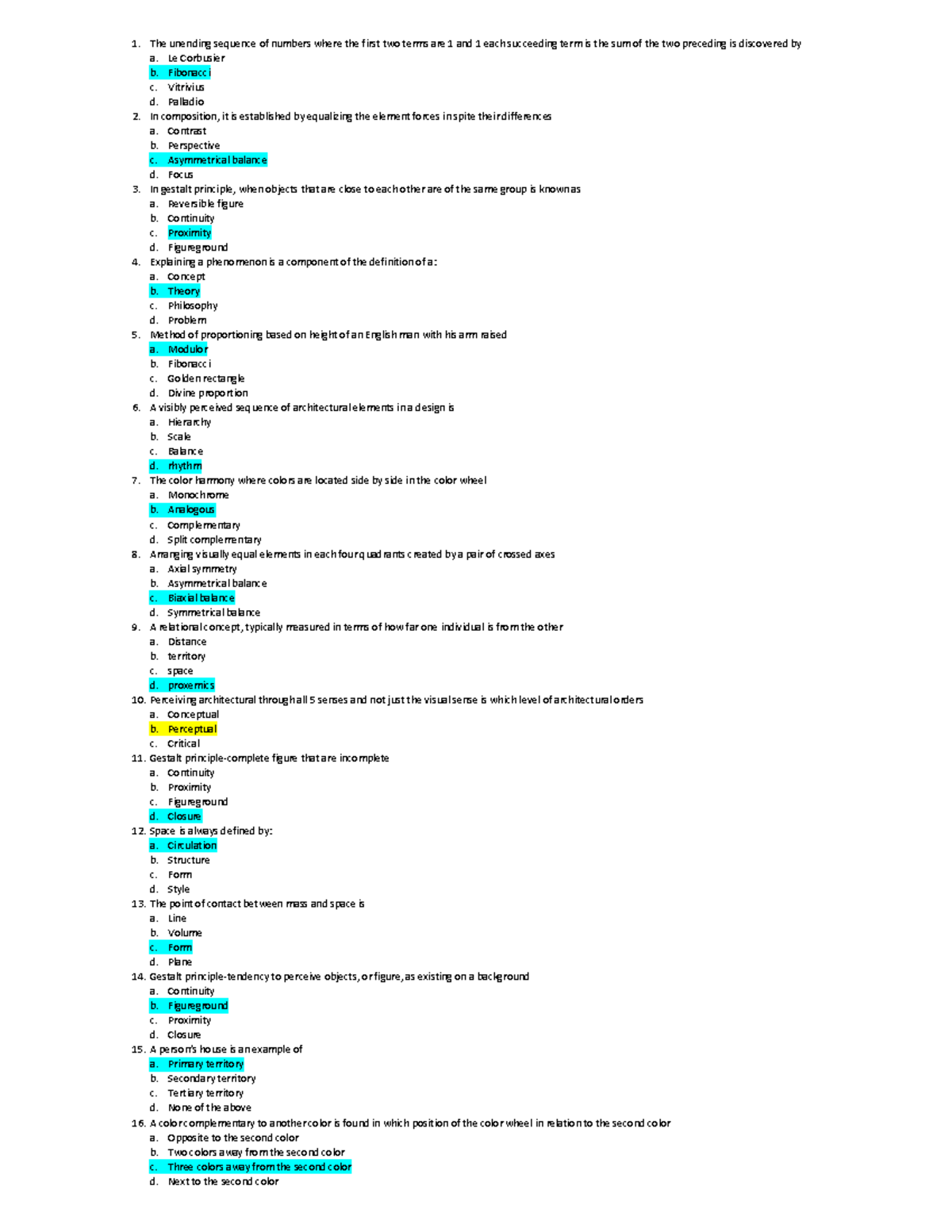 Toa exit exam Qn A-1 - Theory of architecture notes 1 and 2 Question ...