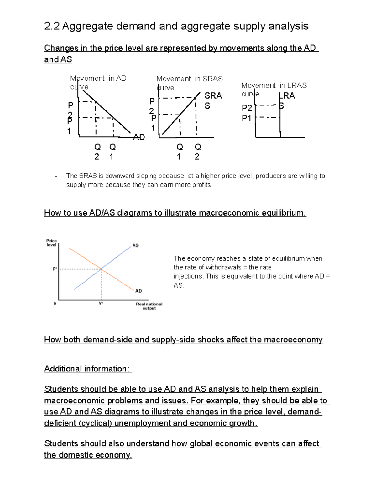 2.2 Aggregate demand and aggregate supply analysis - 2 Aggregate demand ...
