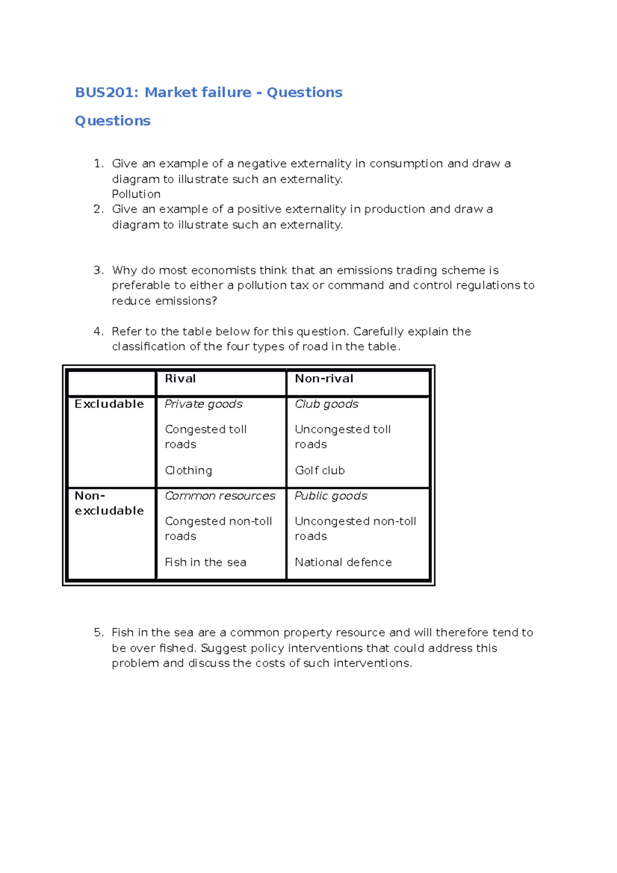 BUS201-Market failure-Questions - BUS201: Market failure - Questions ...
