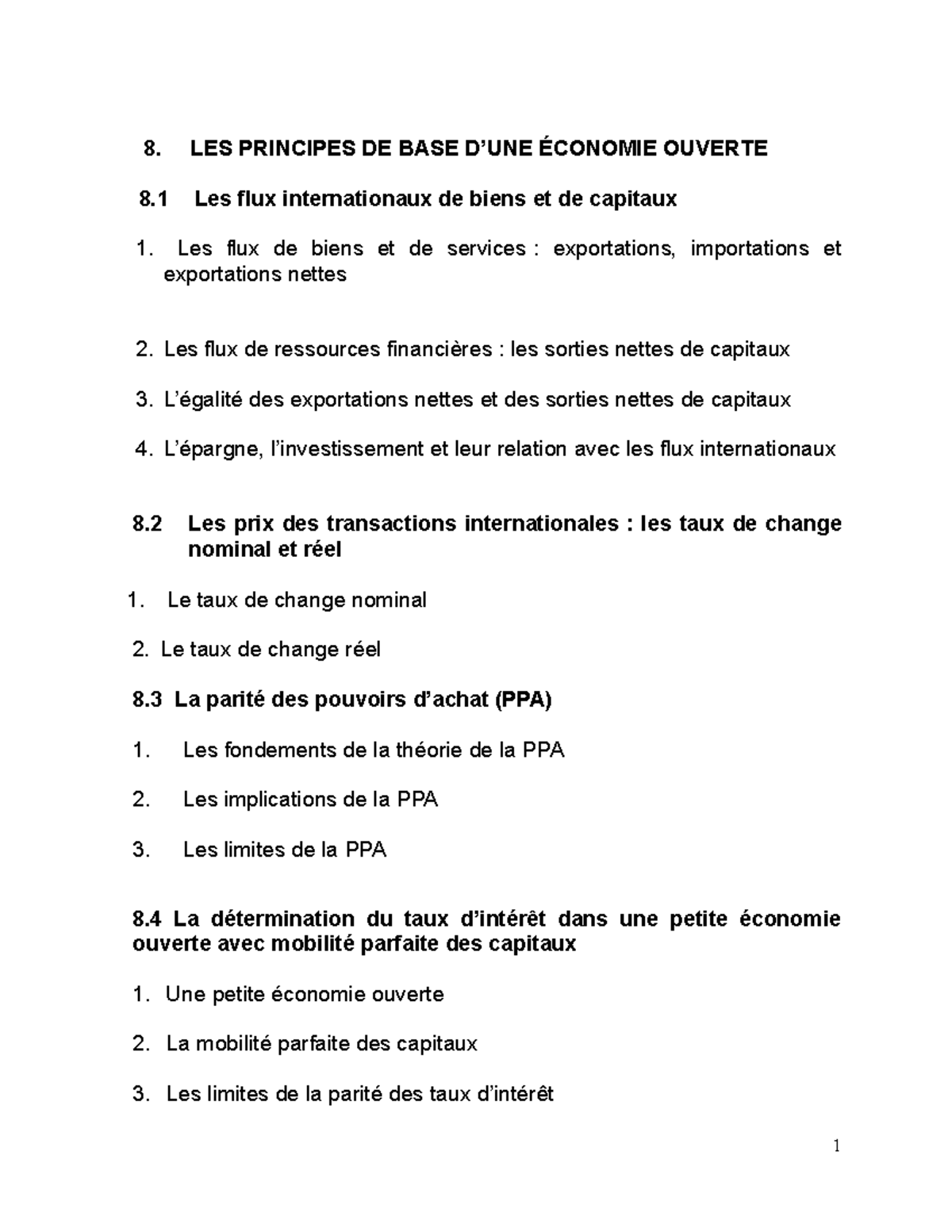 Partie-III 8 Les principes de bas d'une economie ouverte - 8. LES ...