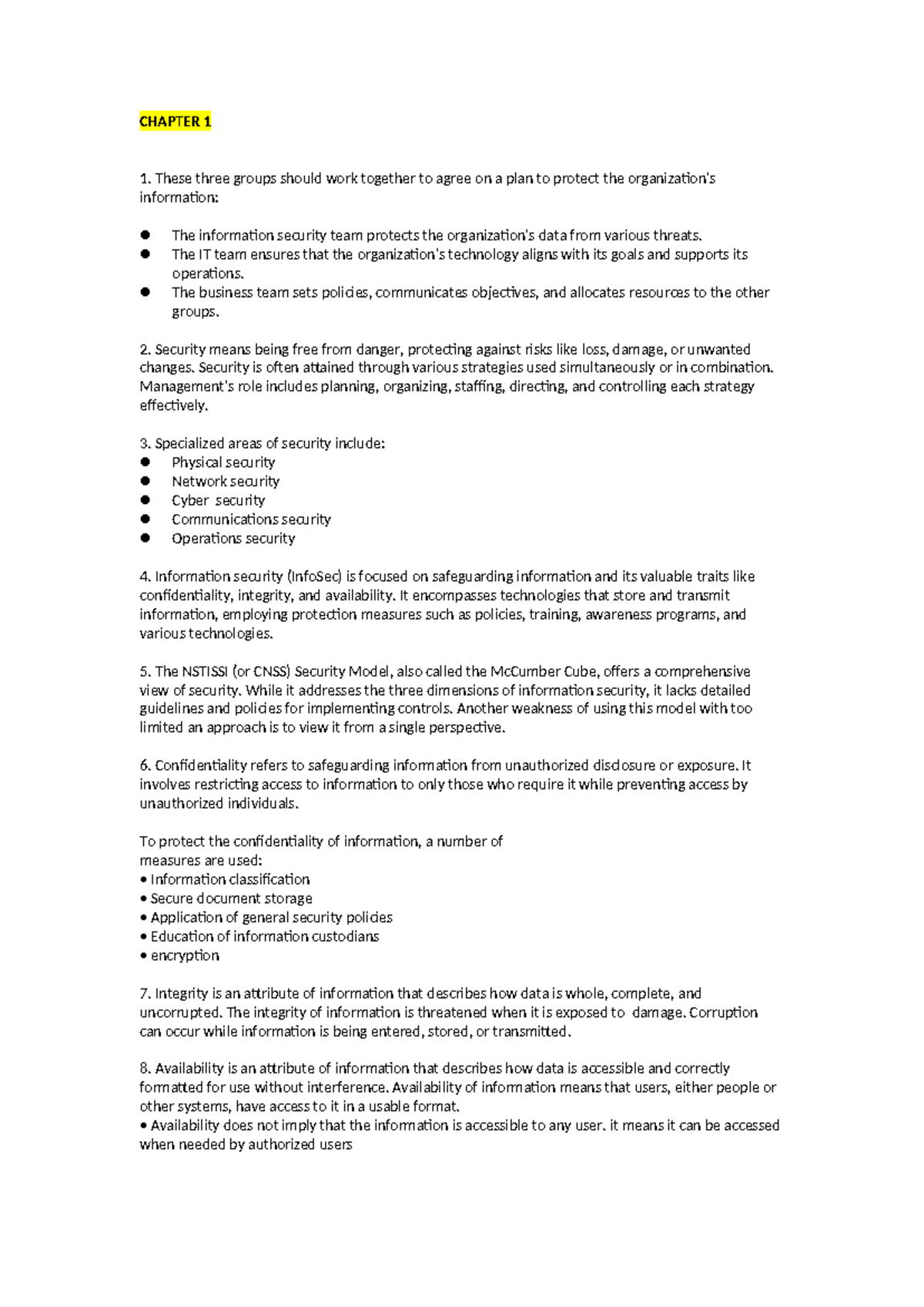 Chapter 1 - completed tutorial - CHAPTER 1 1. These three groups should work together to agree ...