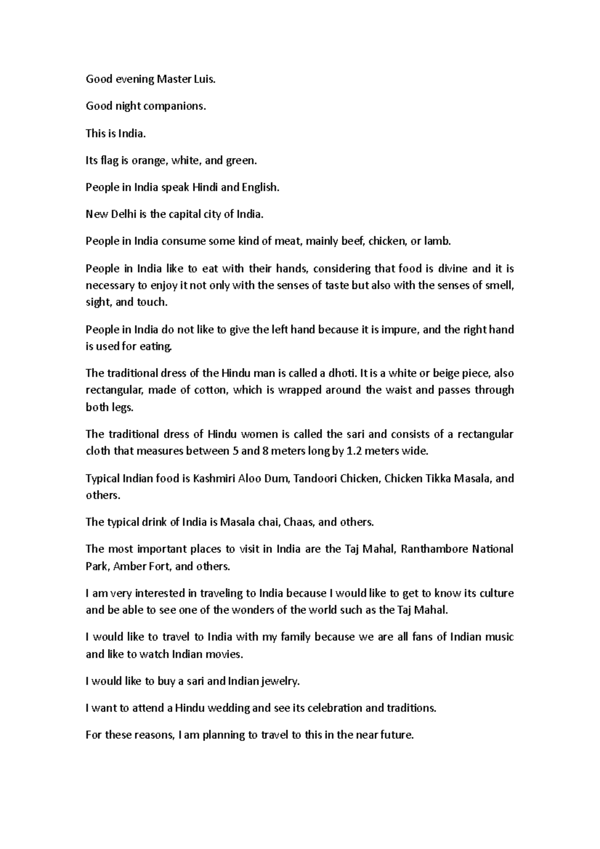 Countries - muy util - Good evening Master Luis. Good night companions ...