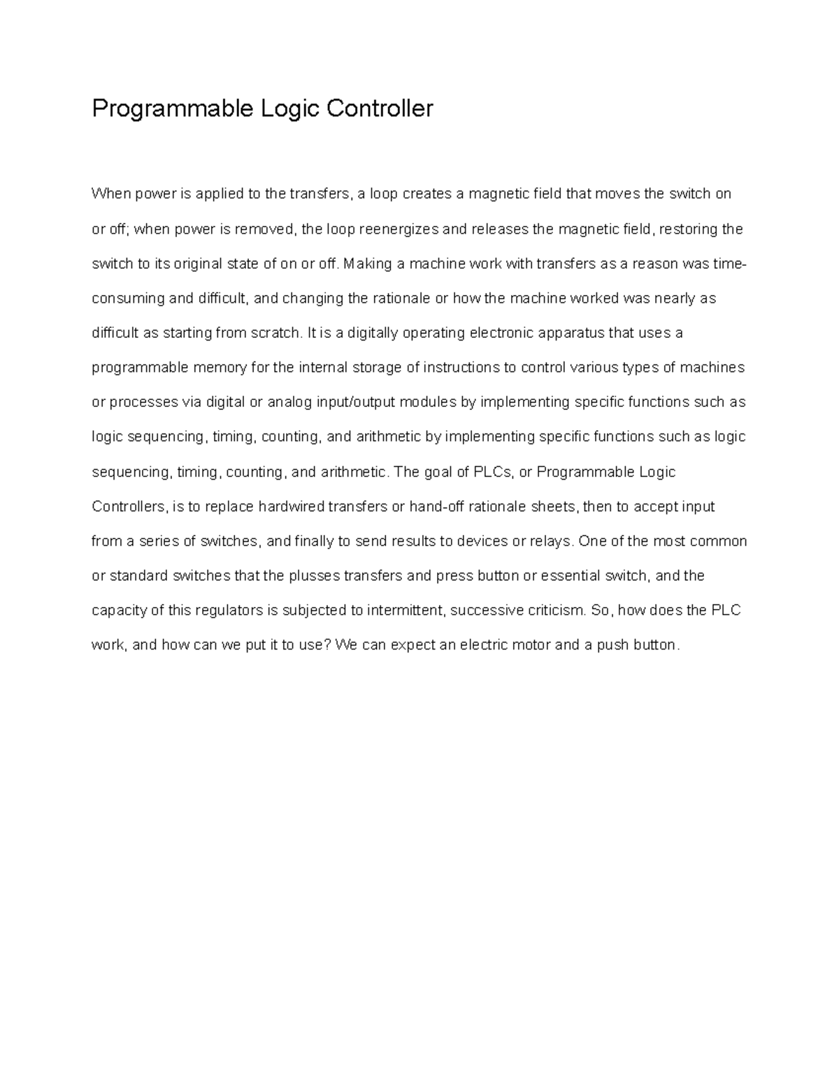 18 Programmable Logic Controller - Programmable Logic Controller When ...