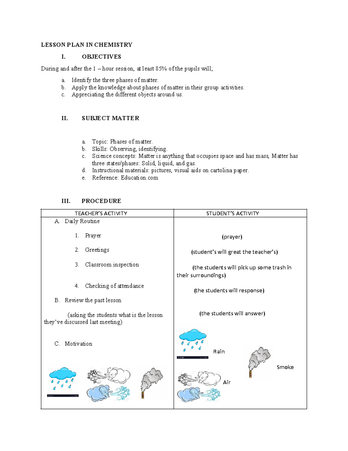 Lesson-plan-in-grade-3-science compressLP - LESSON PLAN IN CHEMISTRY I ...