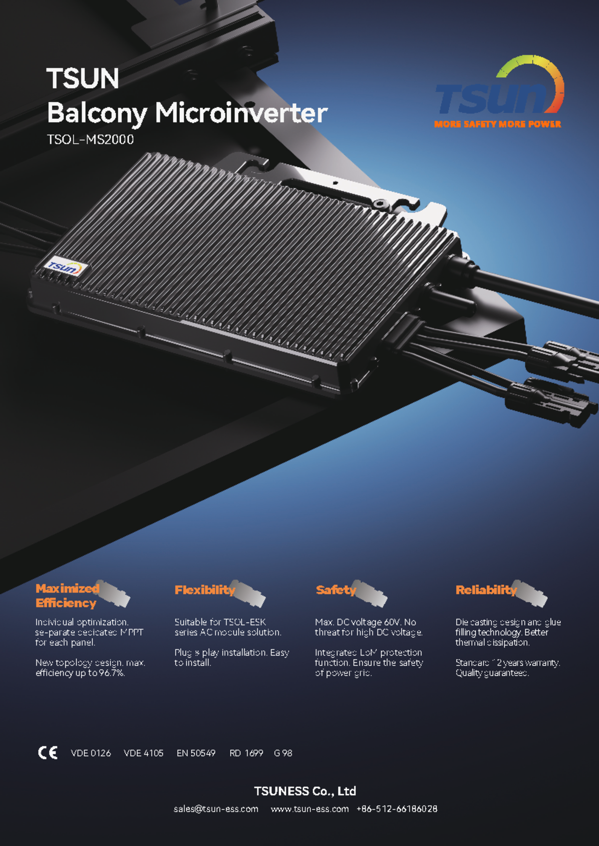 Inmetro microinversor + datasheets - TSUN Balcony Microinverter TSOL-MS ####### TSUNESS Co., Ltd ...