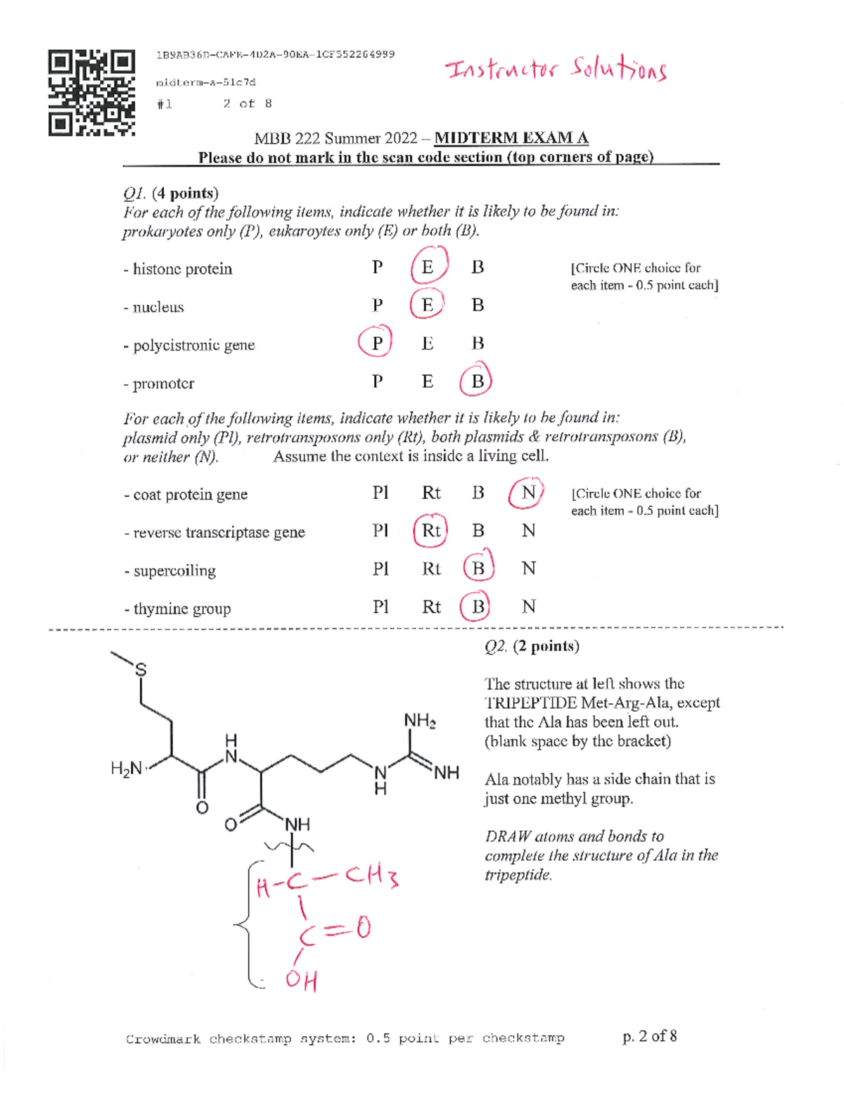 Midterm A-Solutions - Mbb 222 - Studocu
