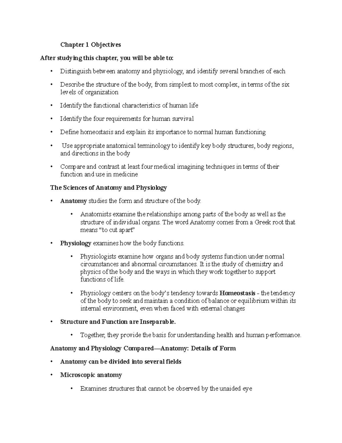 Chapter 1 Outline - Lecture notes 1 - Chapter 1 Objectives After ...