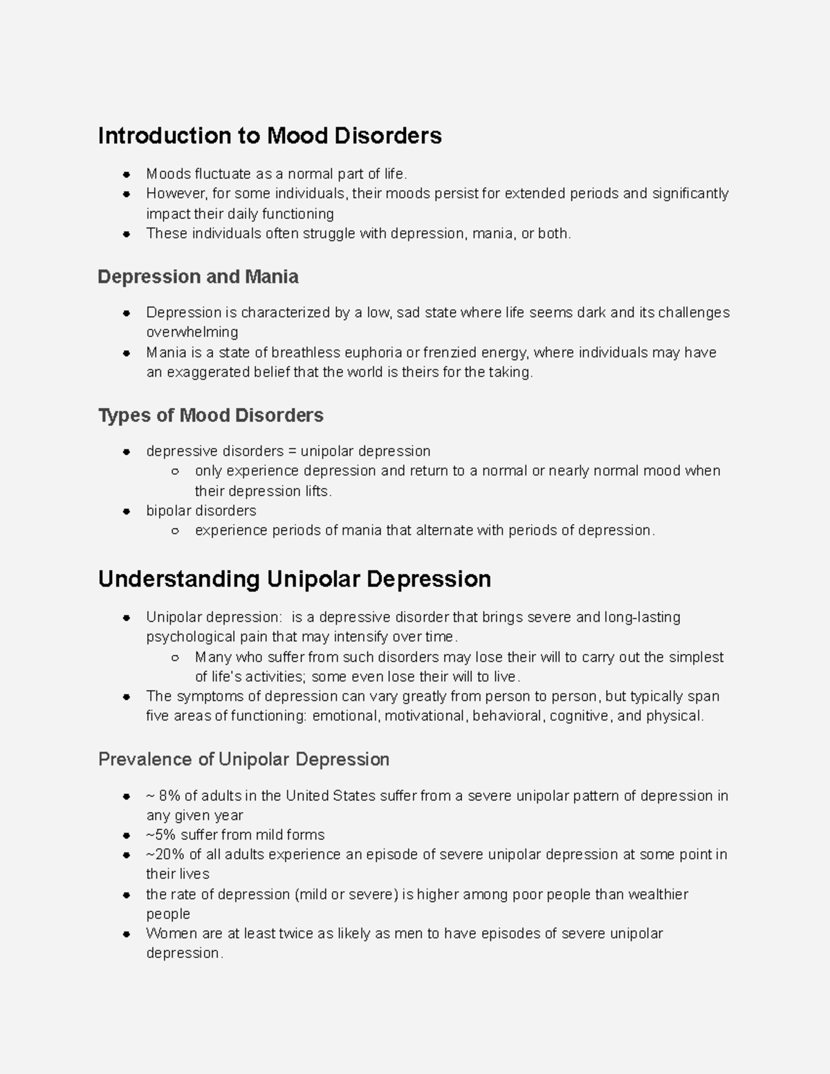 Chapter 7 - Depressive and bipolar disorders - page 1 - Introduction to ...