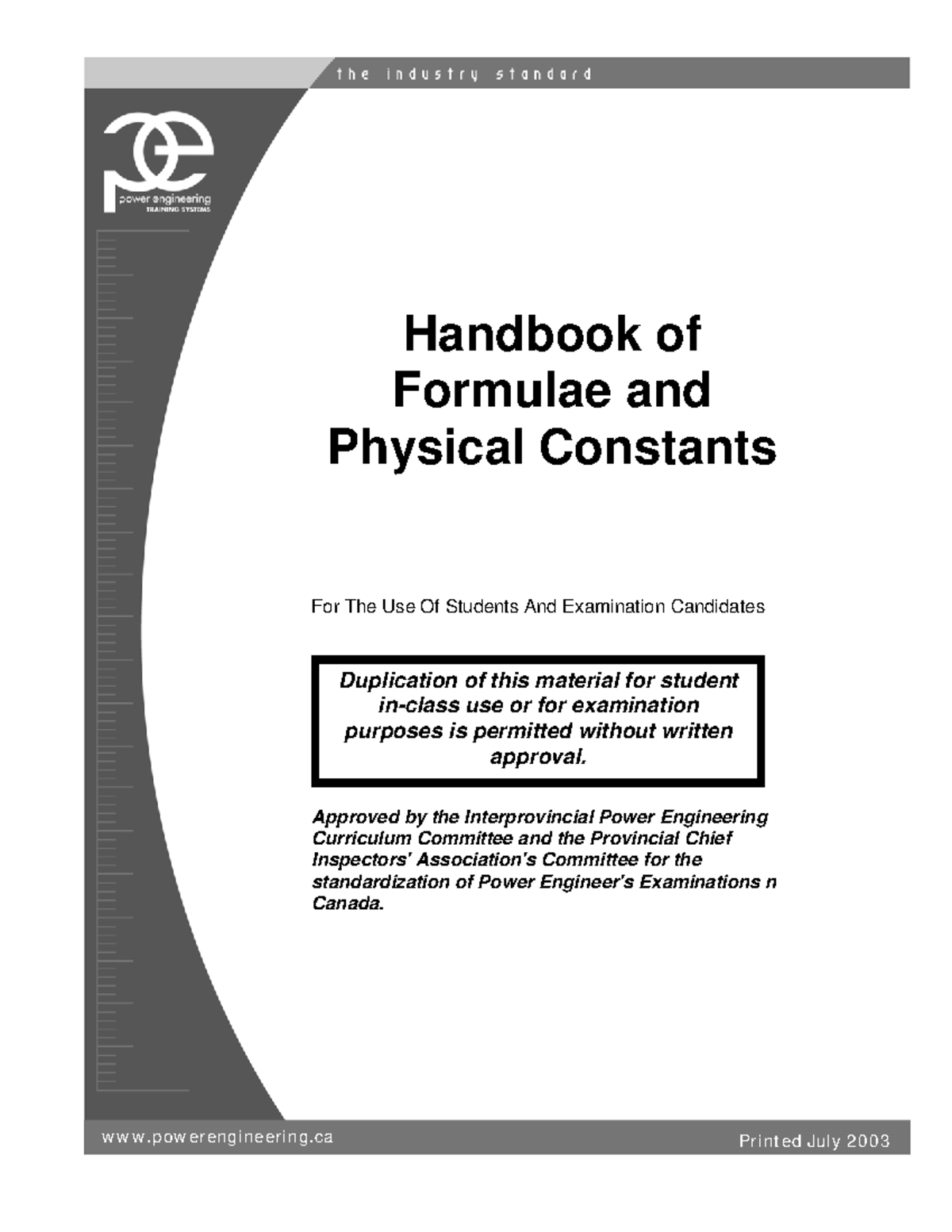 Handbook Of Formulae And Constants - Handbook of Formulae and Physical ...