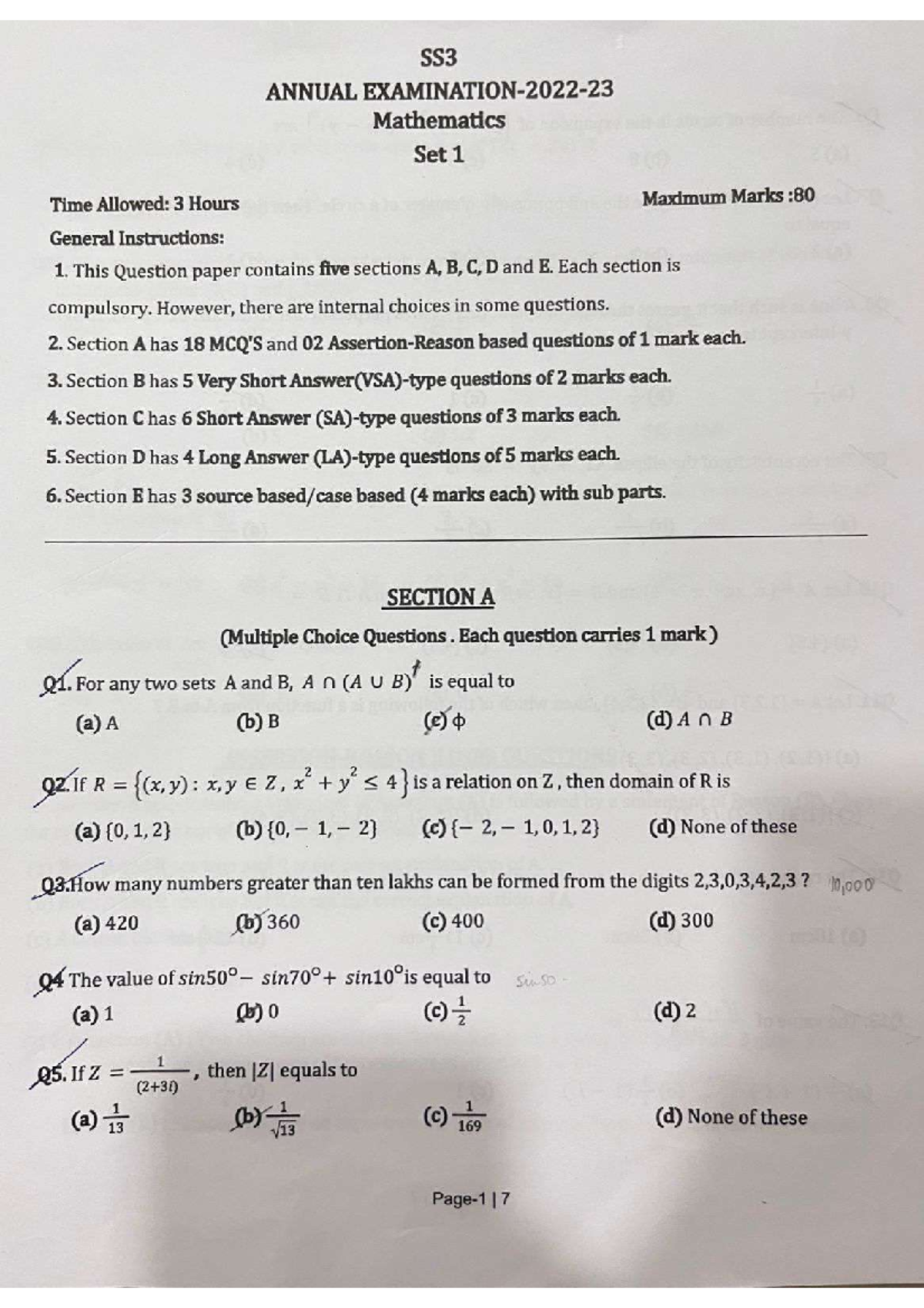 DPS RKP QP CLASS 11 - physics chem maths - Studocu