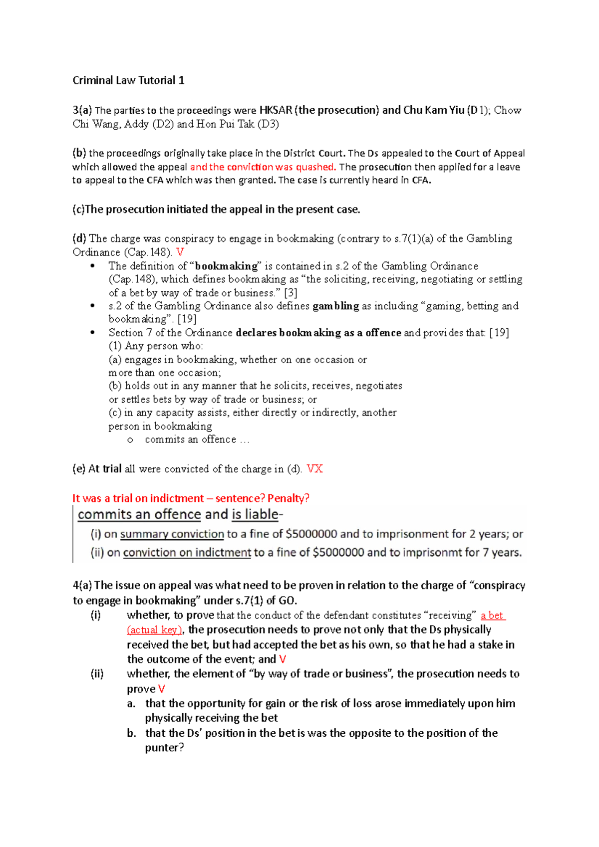 Criminal Law Tutorial 1 - The Ds appealed to the Court of Appeal which ...