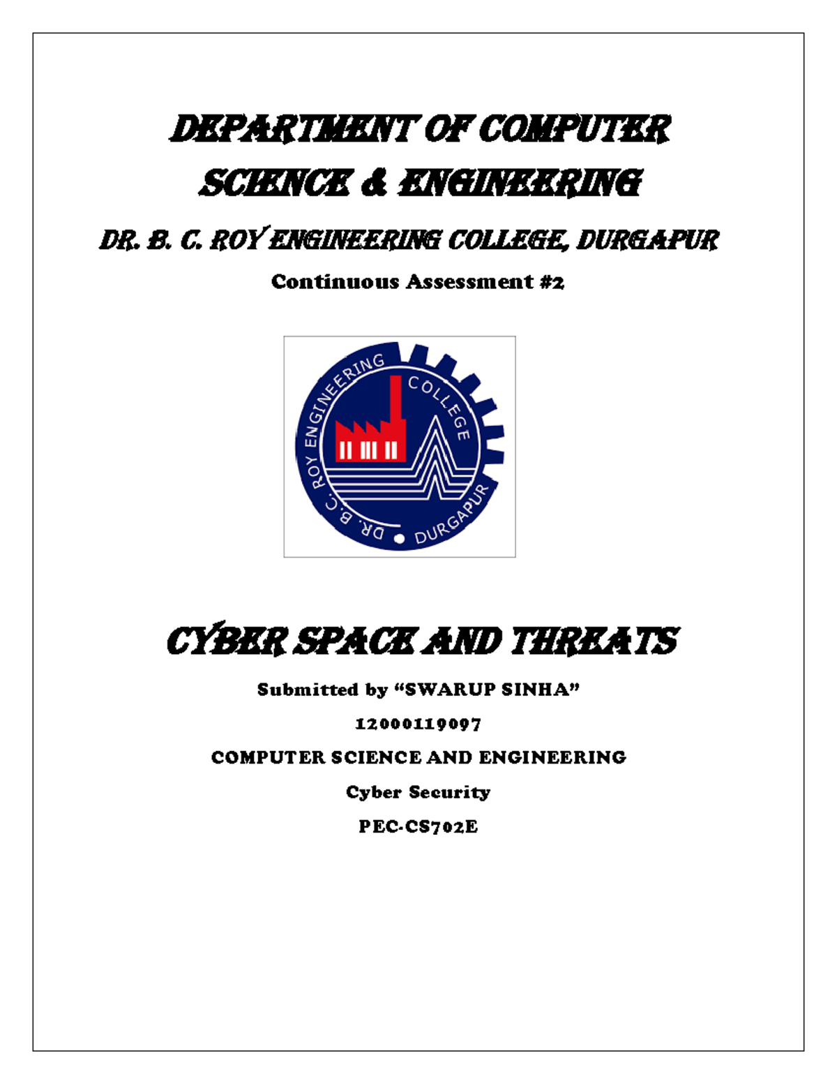 12001 191097 Swarup Sinha - Department of Computer Science ...