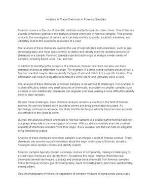 Analysis of Explosives and Explosive Residues in Forensic ...