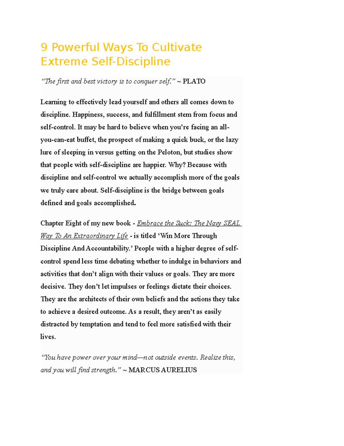 9 Powerful Ways To Cultivate Extreme Self - 9 Powerful Ways To ...