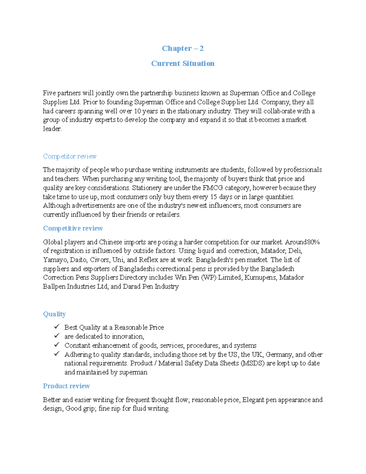 Current situation and action progrramme - Chapter – 2 Current Situation ...