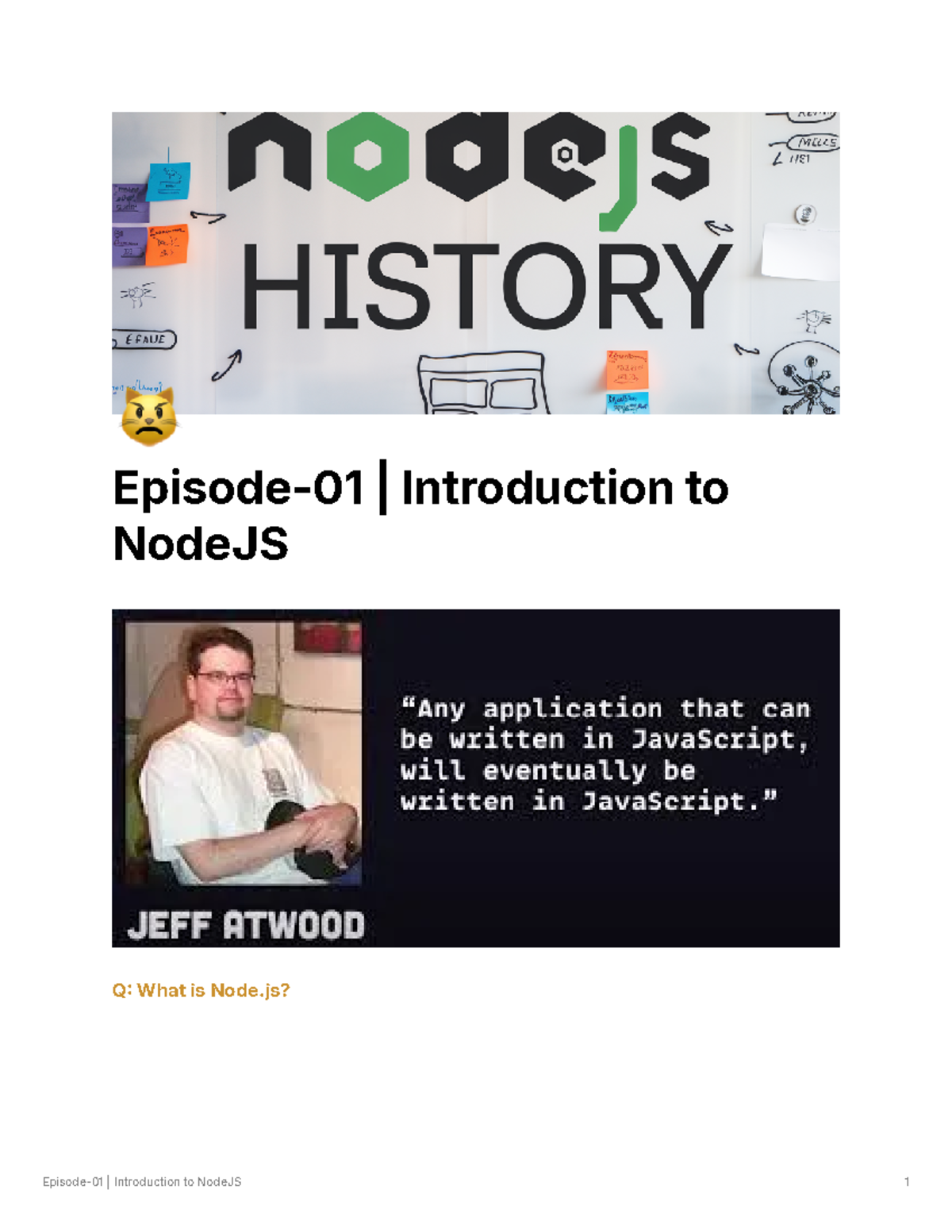 Episode-01 - Node JS Notes - 😾 Episode-01 | Introduction to NodeJS Q ...