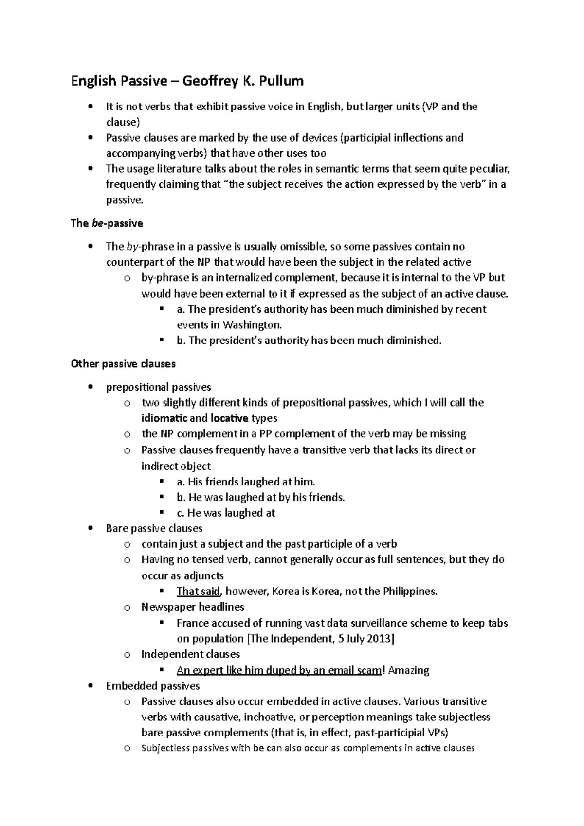 English Passive – Geoffrey K. Pullum - English Passive – Geoffrey K ...