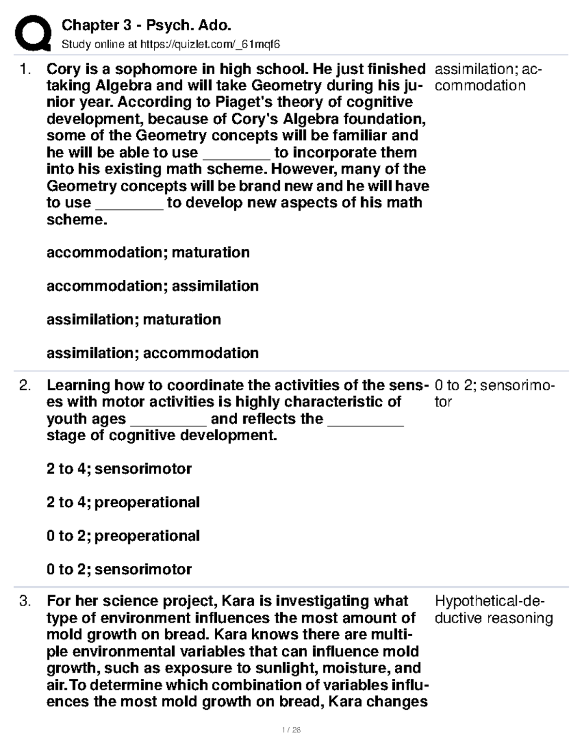 Chapter 3 QA - Practice questions and answers from textbook readings ...