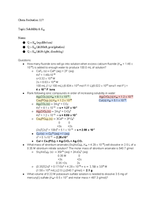 Practice test 2 - Test covering equilibria, acid-base chemistry ...