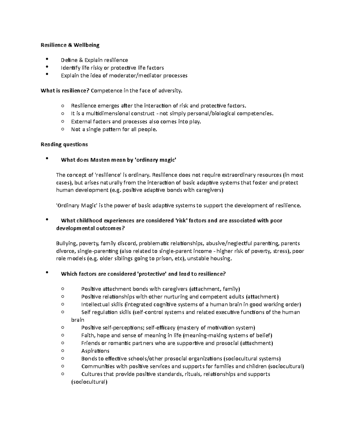 EDUC363 0 W6 T - Detailed tutorial notes - Resilience & Wellbeing ...