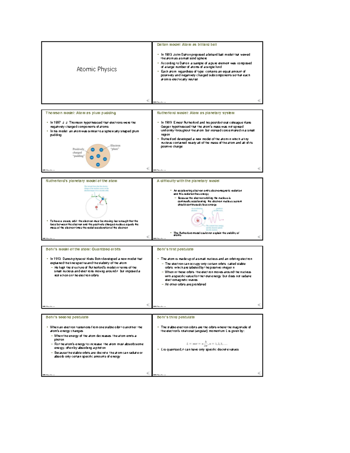 Atomic Physics Power Point Notes Slides - Atomic Physics Dalton model ...