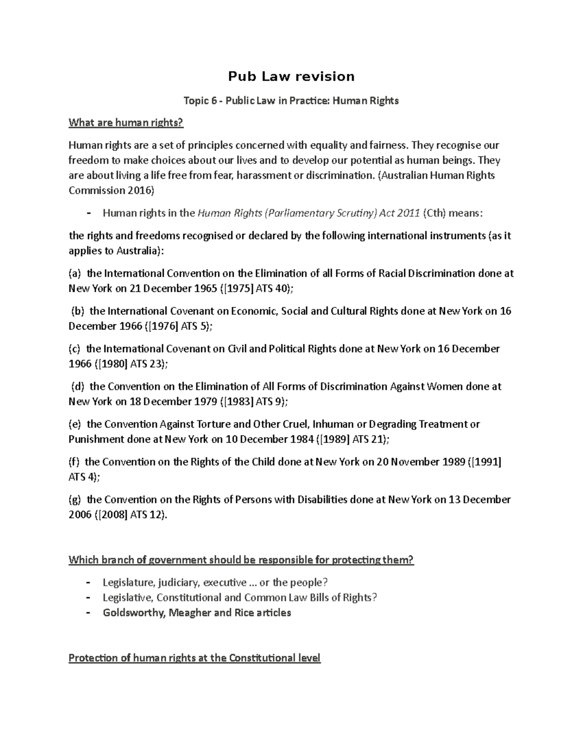 Pub Law revision - Revison notes for pub law exam - Pub Law revision ...