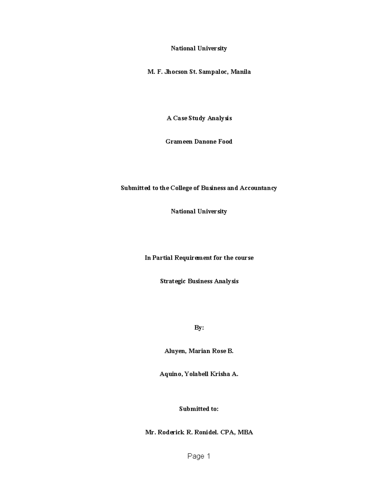 CASE 7 GDFL Aluyen & Aquino - National University M. F. Jhocson St ...