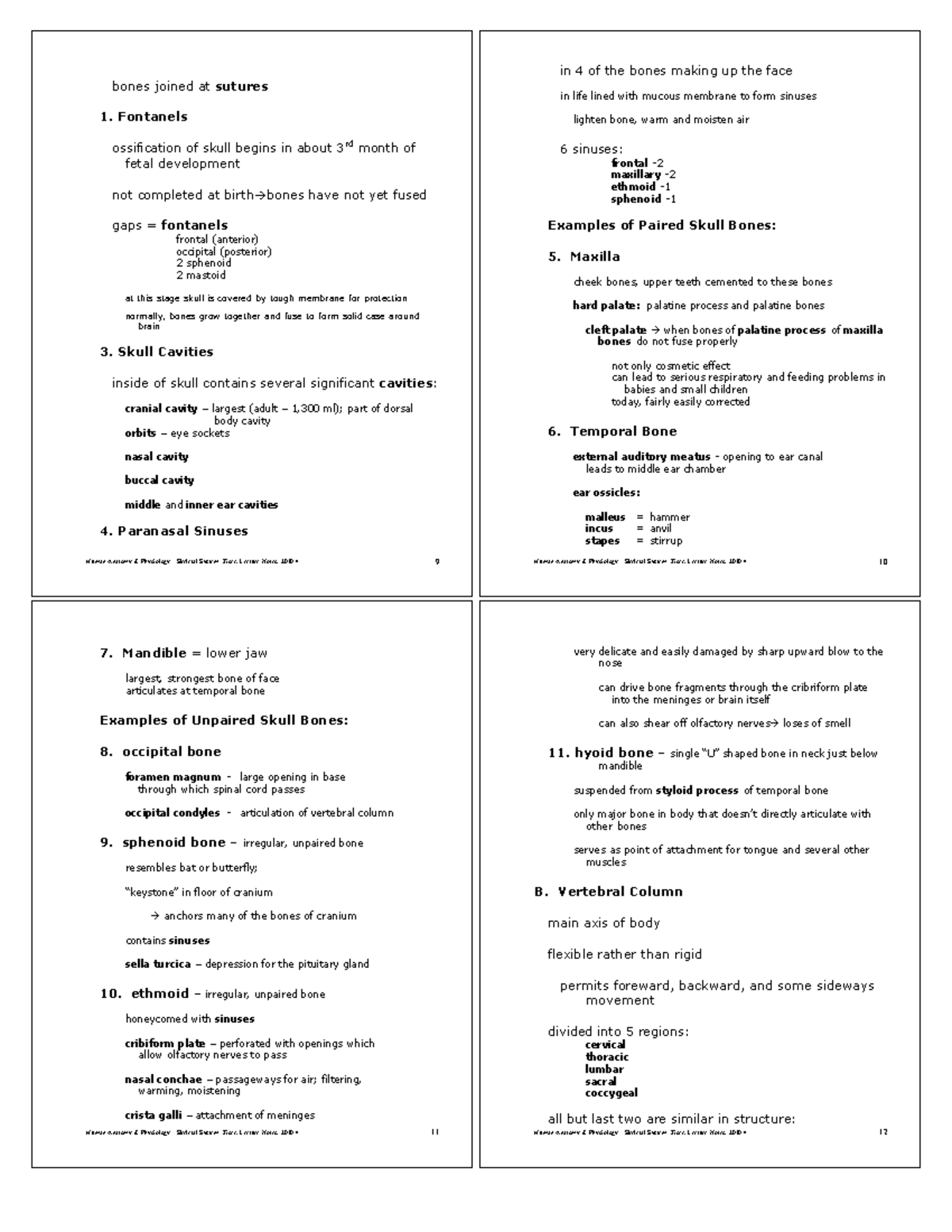C.Skeletal System - Human Anatomy & Physiology: Skeletal System; Ziser ...
