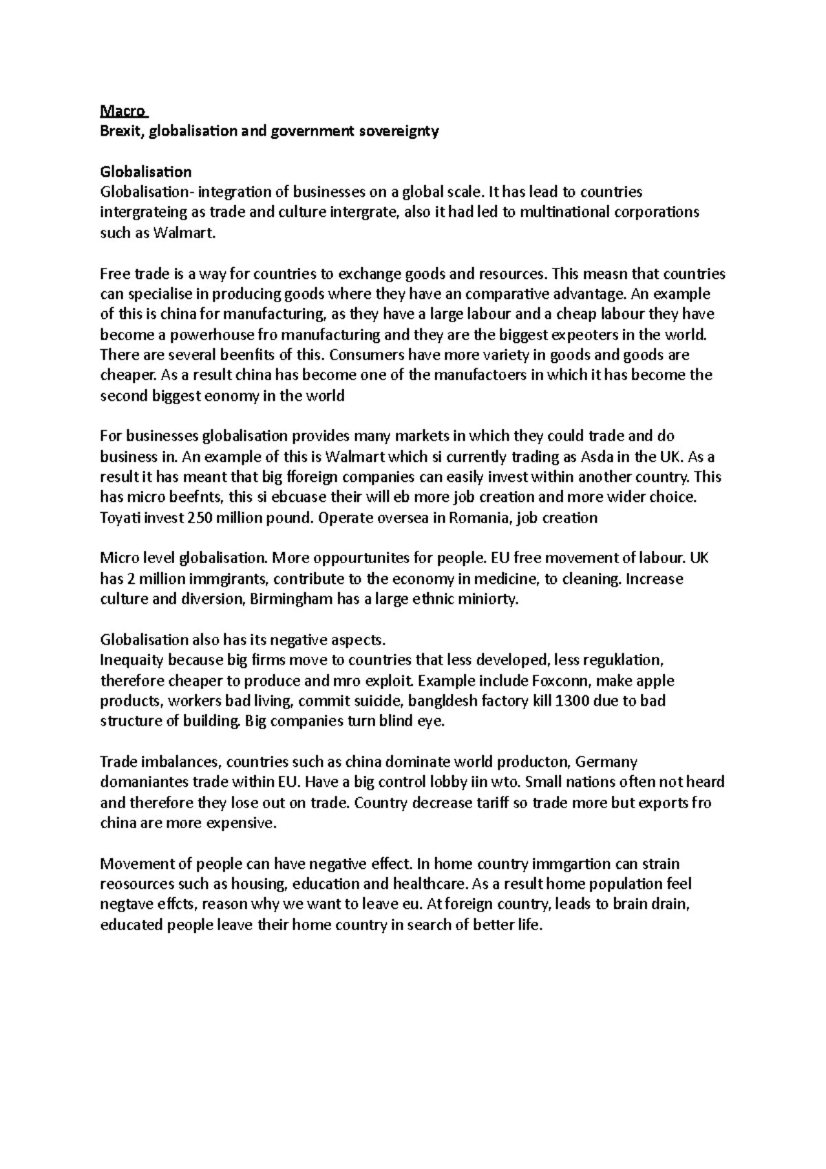 BGS notes new completed - Macro Brexit, globalisation and government ...