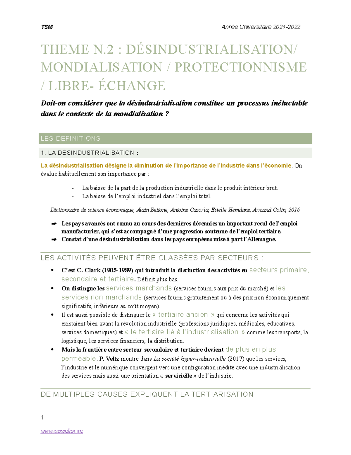 Thème 2, Part 1 ok - Cour rédigé de ma première année à UT1 Capitole ...