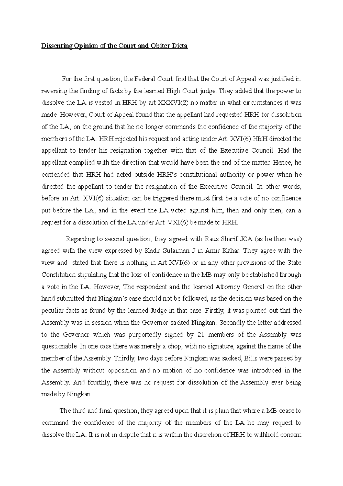 Dissenting Opinion OF Court - Dissenting Opinion of the Court and ...