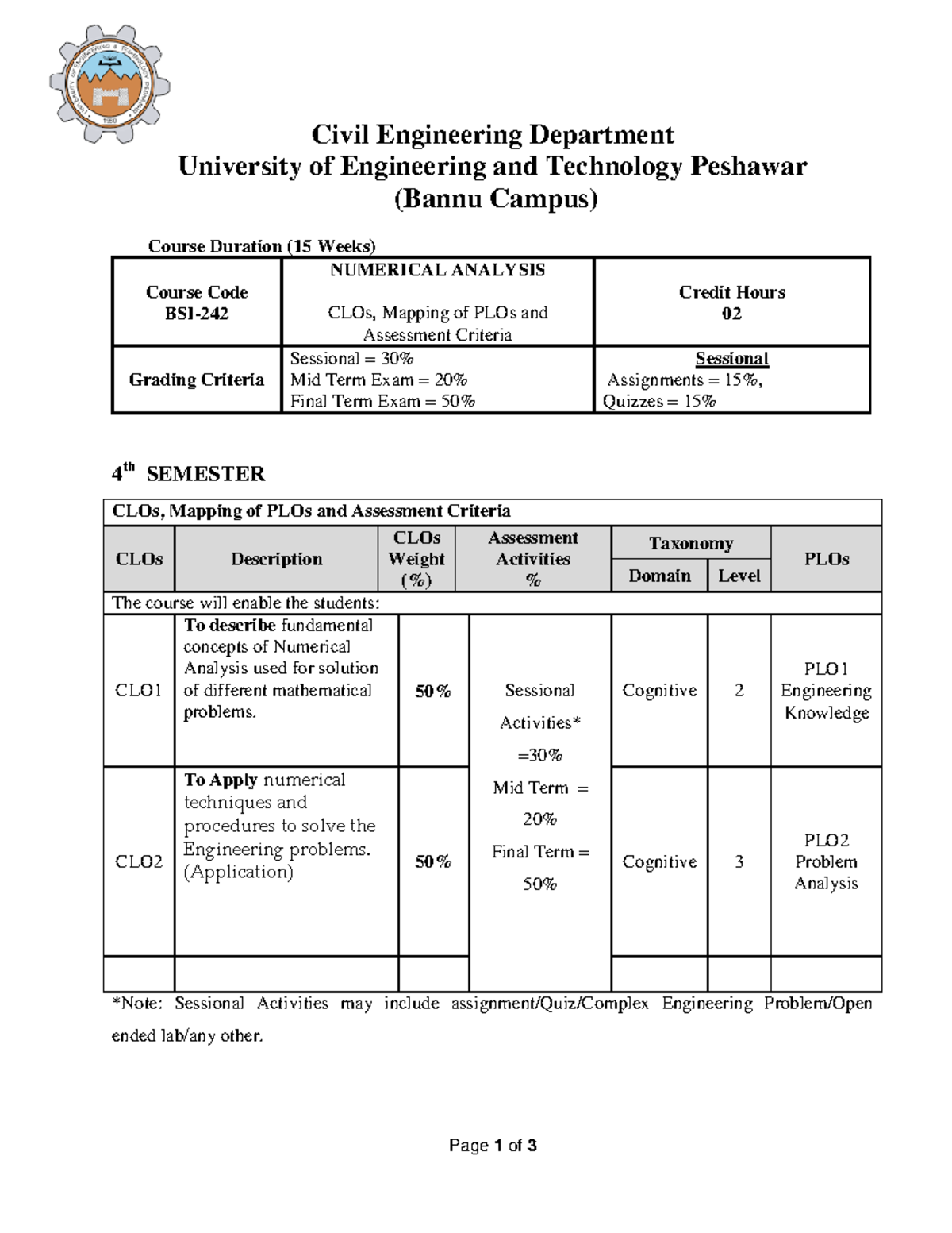 BSI-242-theory - I am Student - Page 1 of 3 Civil Engineering ...