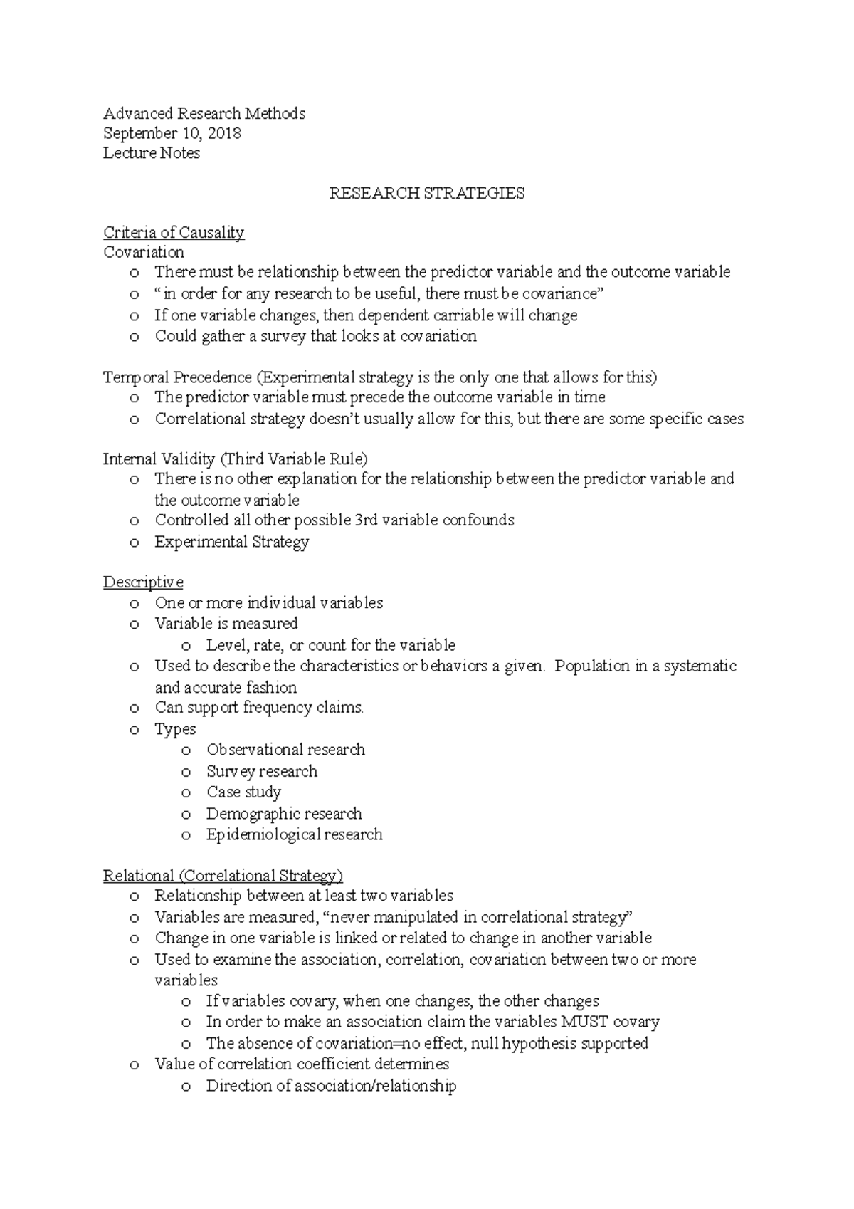 Advanced Research Methods Lecture Notes - Advanced Research Methods ...