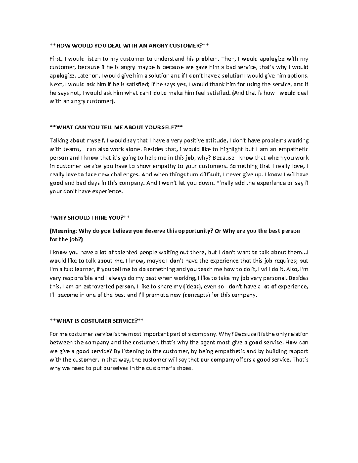 Coach Alfredo Ccquestions - HOW WOULD YOU DEAL WITH AN ANGRY CUSTOMER ...