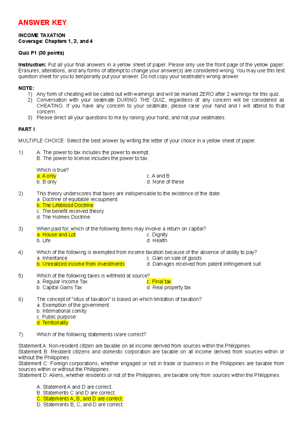 Inbound 4808611199392190532 - ANSWER KEY INCOME TAXATION Coverage ...