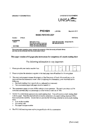 PYC1501 Unit 1 Human nervous system OER 2022 - Unit 1 : Human nervous system - Studocu