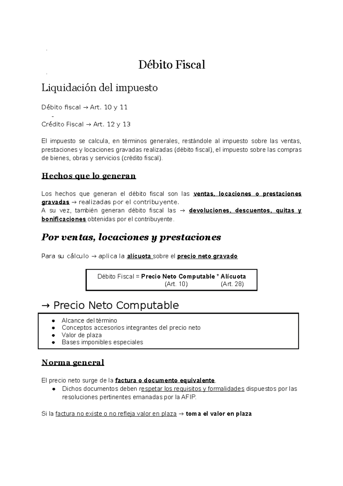 Débito Fiscal Impuesto al Valor Agregado - Débito Fiscal Liquidación ...