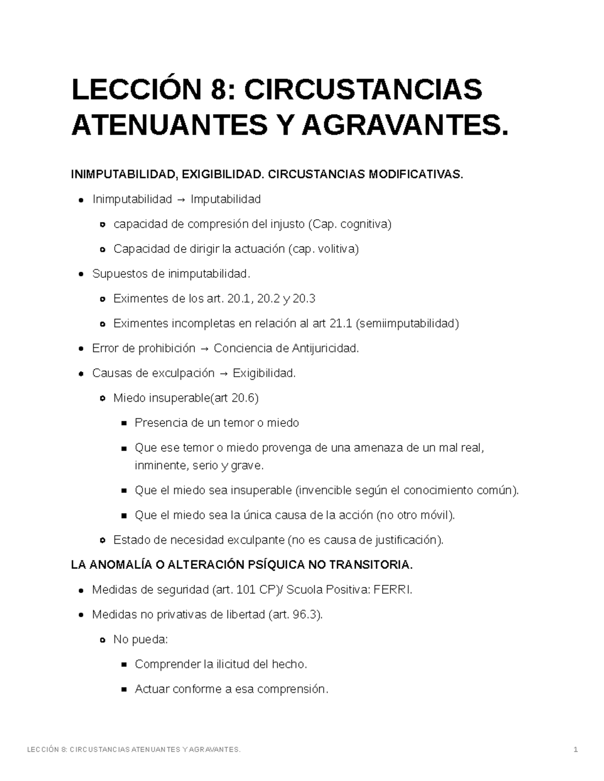 Lección 8 Circunstancias Atenuantes Y Agravantes - LECCIÓN 8 ...