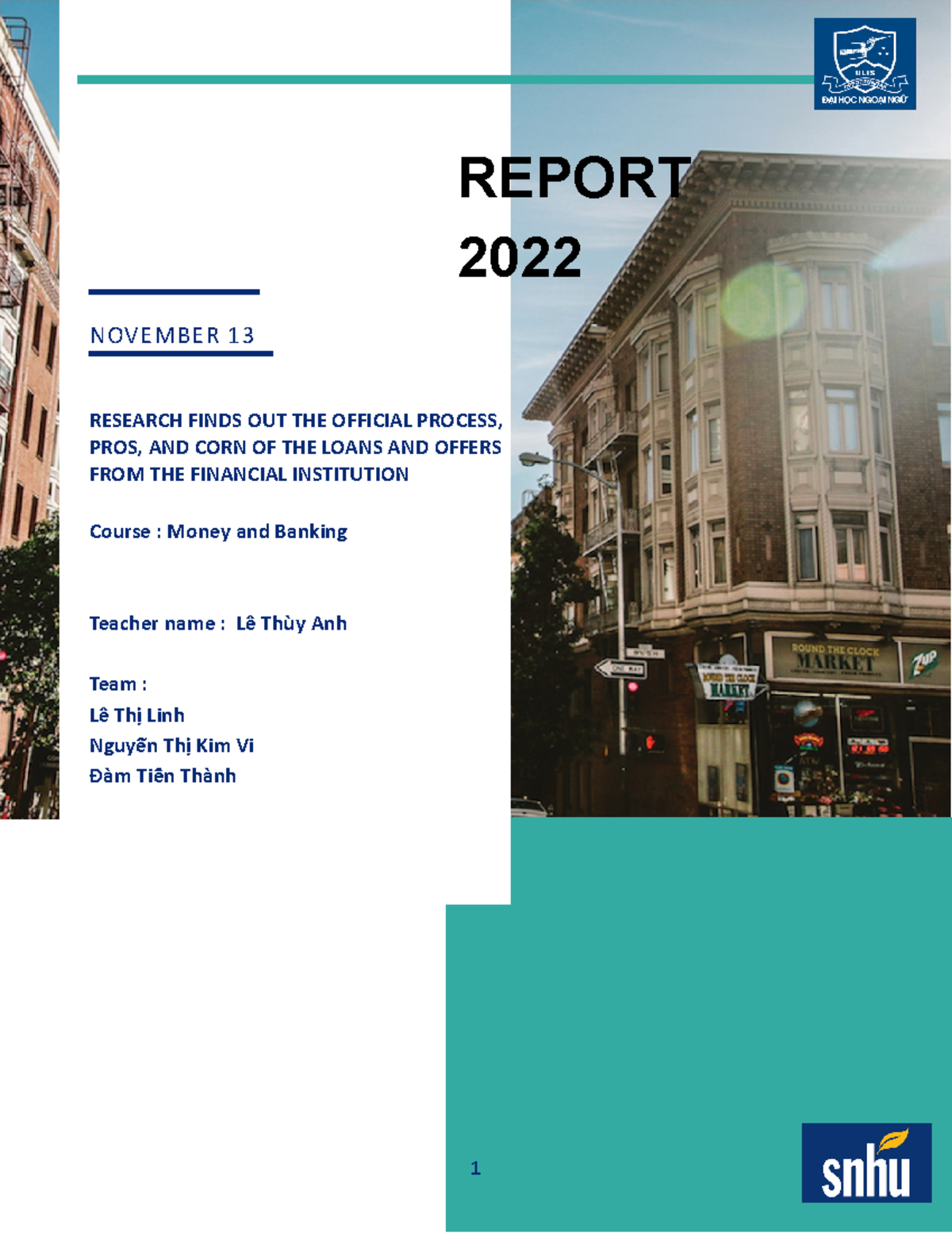 Bank TP report for banking and money - NOVEMBER 13 RESEARCH FINDS OUT ...