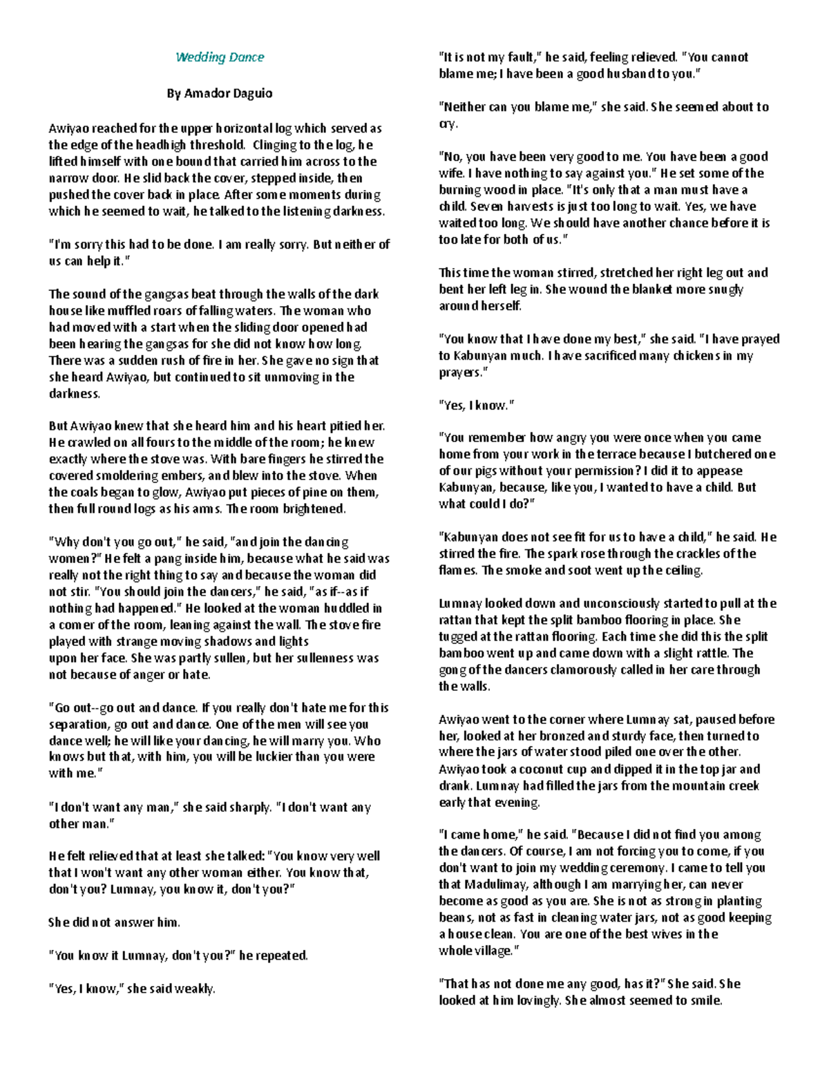 Wedding Dance by Amador Daguio - Wedding Dance By Amador Daguio Awiyao ...