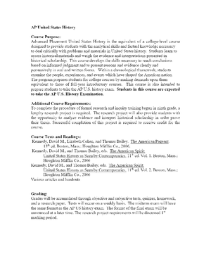 AP United States History 2 - HIS 102 - Studocu