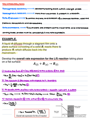 Advanced Reaction Engineering - Tutorial 1 - Otb R 0 I c G 59. a T lBR ...