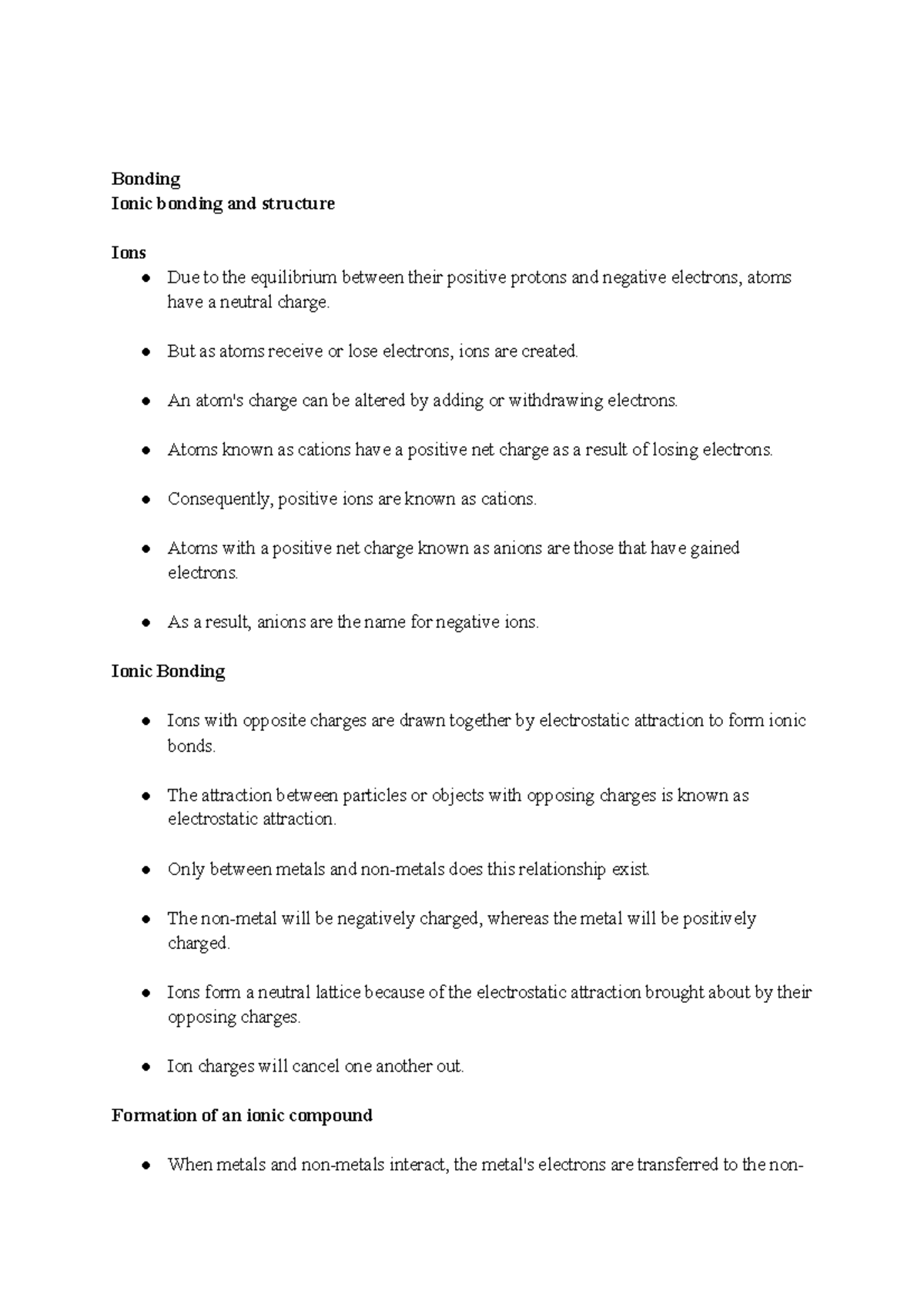 Bonding-Ionic bonding and structure - Bonding Ionic bonding and ...