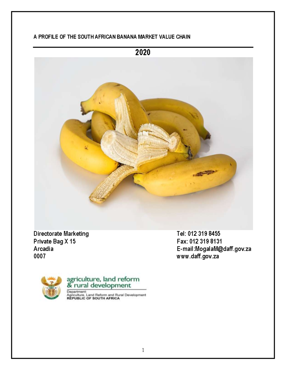 Banana Market Value Chain Profile 2020 - A PROFILE OF THE SOUTH AFRICAN ...