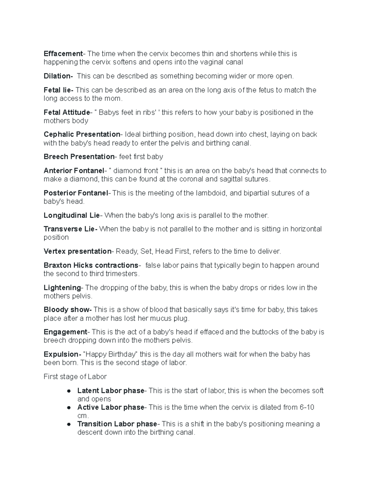 Effacement- The time when the cervix becomes thin and shortens while ...
